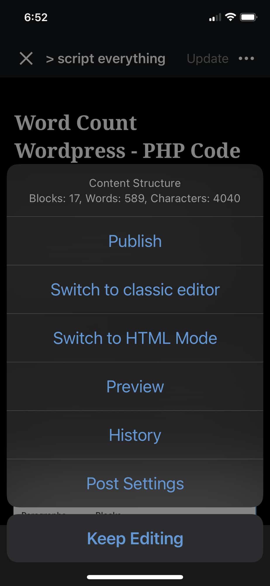 Word Count Wordpress Php Code Script Everything 0131