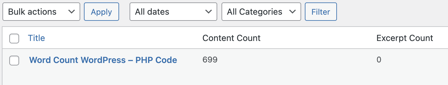 Word Count Wordpress Php Code Script Everything